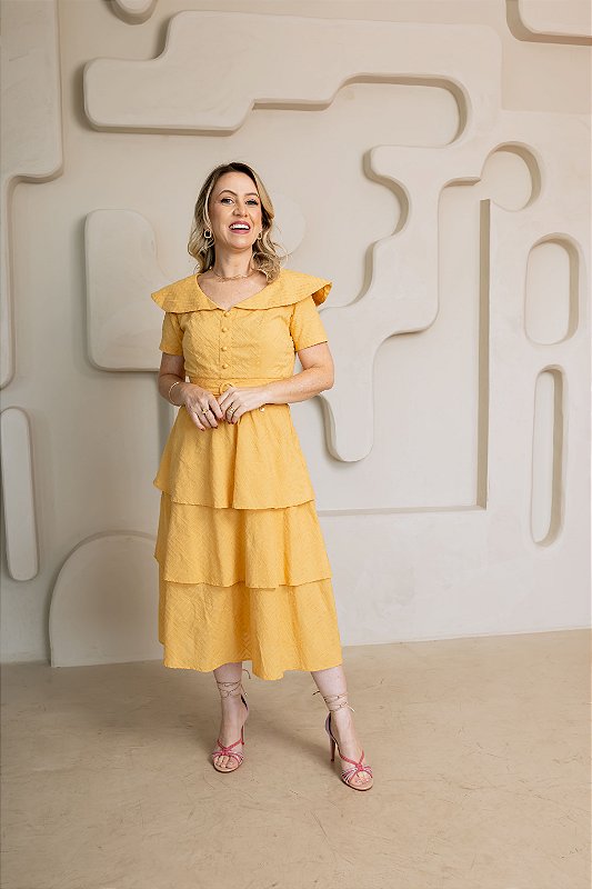 Vestido Lua Mostarda - LYNA