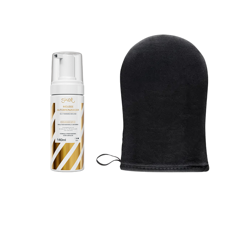 Kit Autobronzeador Skelt Iniciante com Mousse e Luva - Sense Selfcare