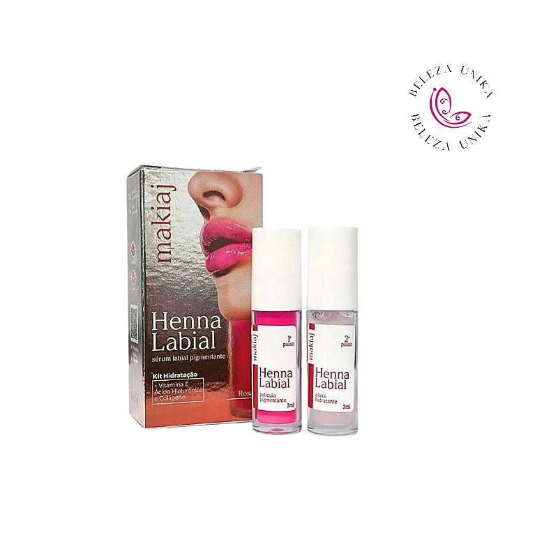 Kit Henna Labial Rosa Makiaj - Beleza Unika