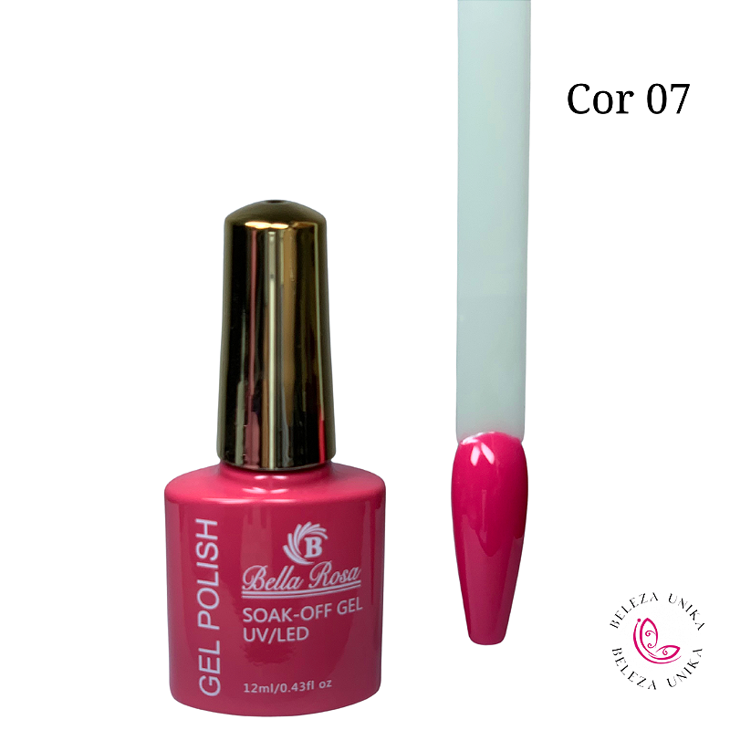 Esmalte em Gel Bella Rosa Polish 12ml Cor 07 - Beleza Unika