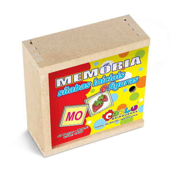 Jogo da Memória Sílabas Iniciais e Figuras MDF 40 Peças Carlu - Up ...
