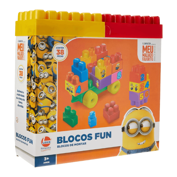 Blocos de Montar Bloco Fun 38 Peças Minions Líder - Up Brinquedos