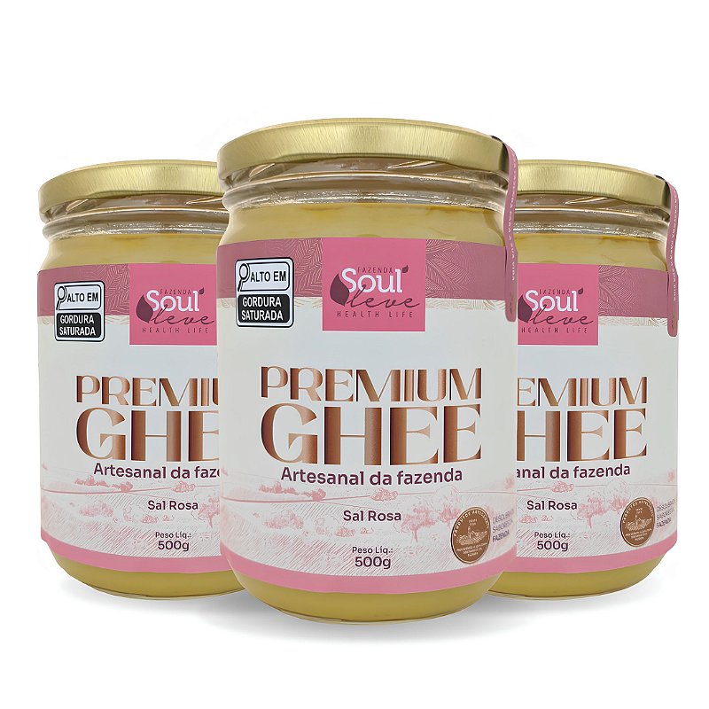 Kit 3 Ghee com sal 500g - Fazenda Soul leve - Fazenda Soul Leve