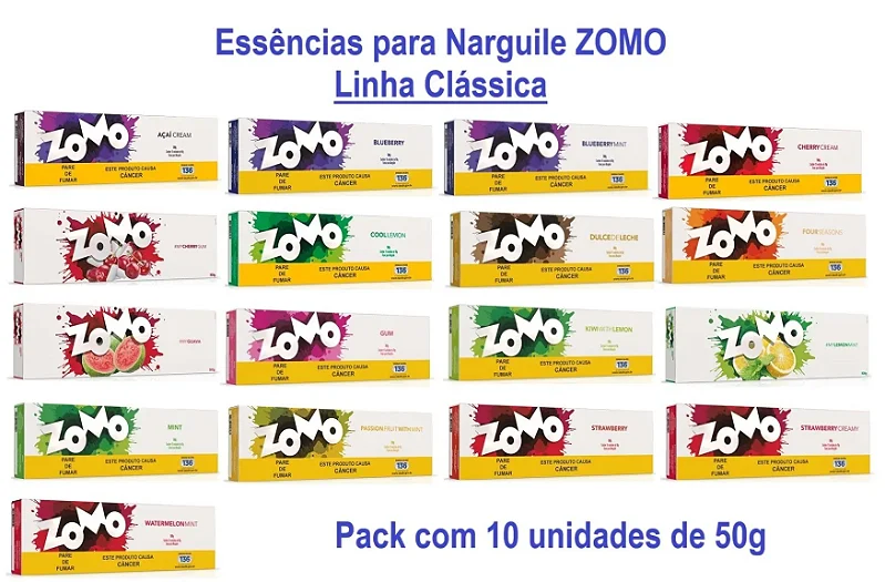 Essência Zomo Atacado | Pack Fechado com 10 Unidades - Tabacaria atacado