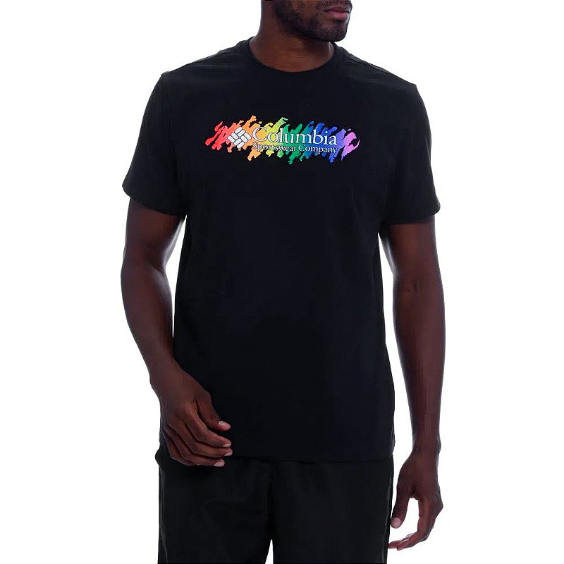 Camiseta Columbia Squiggle Pride Preto Masculino - Attemporal Boutique