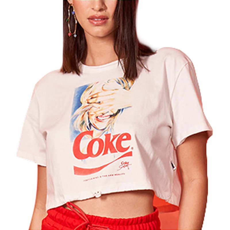 Camiseta Estampada Coca Cola Boy Off Shell Feminino - Attemporal Boutique