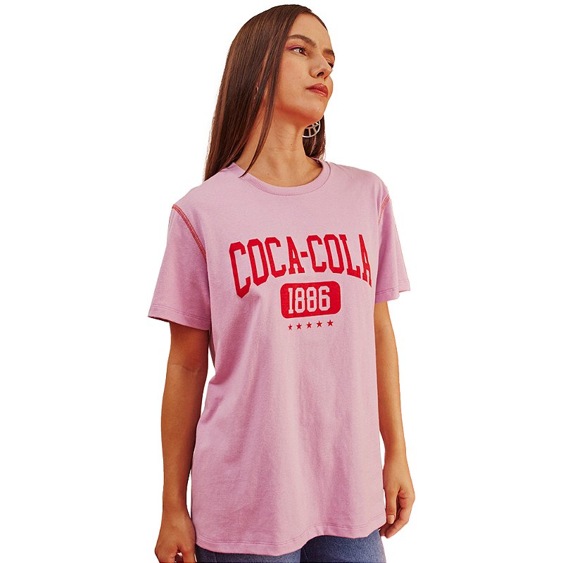 Camiseta Coca Cola Boy P23 Lilás Feminino - Attemporal Boutique