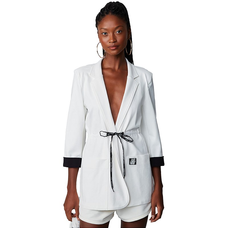 Blazer Easy Lança Perfume Comfy Alongado Off White Feminino ...