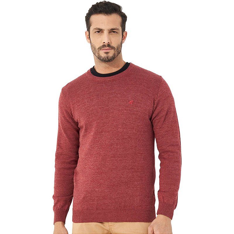Suéter Tricô Colcci Slim OU23 Bordô Masculino - Attemporal Boutique