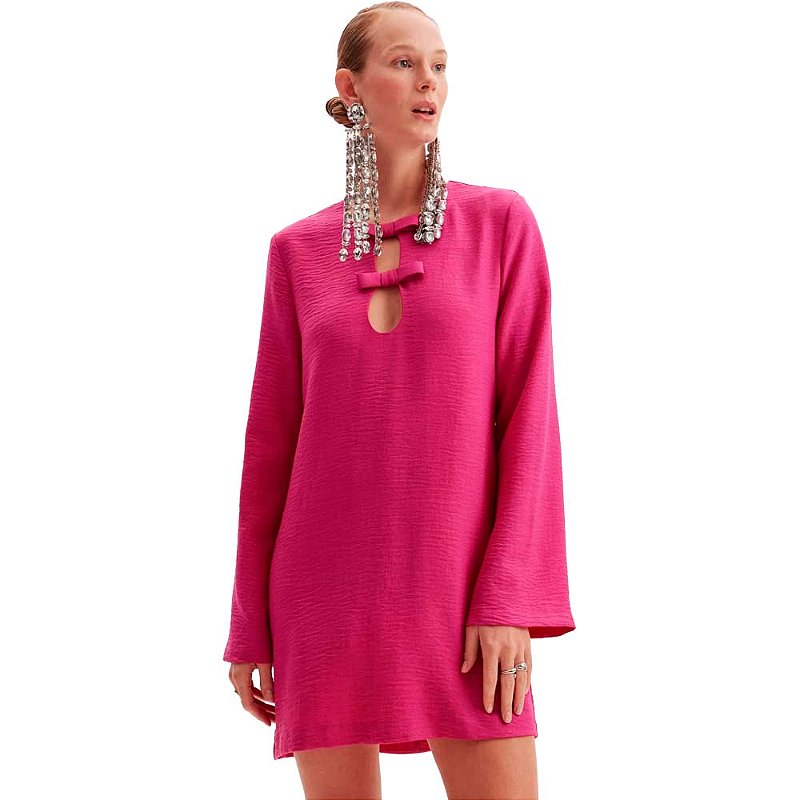 Vestido Curto Lança Perfume Evasê OU24 Rosa Feminino - Attemporal Boutique