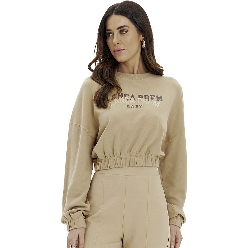 Moletom Easy Lança Perfume Curto In24 Bege Feminino - Attemporal Boutique