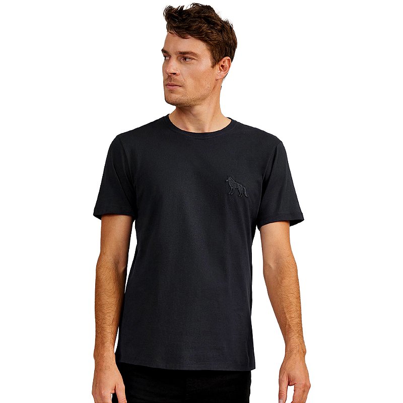 Camiseta Acostamento Logo Wolf In24 Preto Masculino - Attemporal Boutique