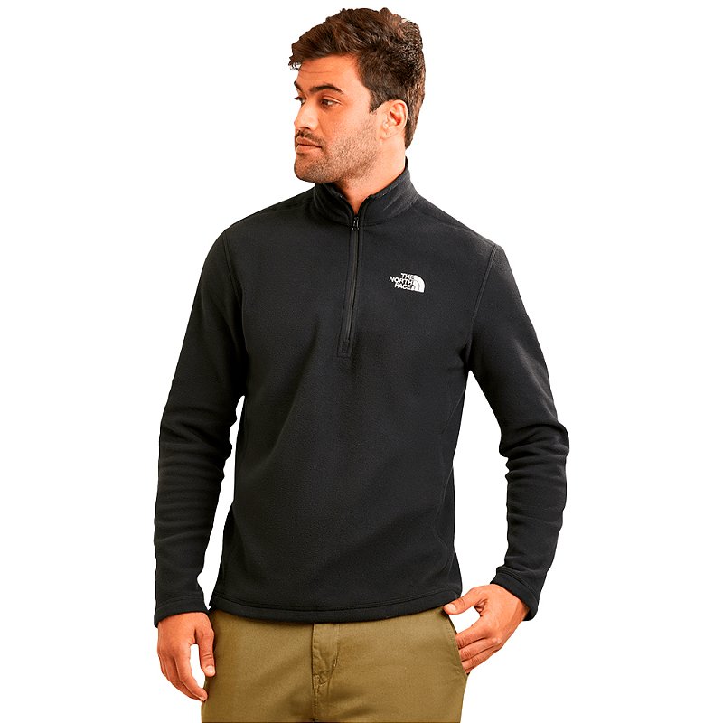 Moletom The North Face Fleece Glacier Zip Preto Masculino - Attemporal ...