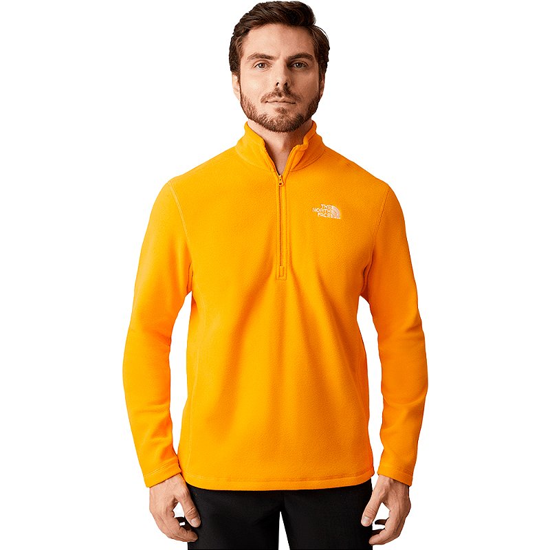 Moletom The North Face Fleece Glacier Zip Amarelo Masculino ...
