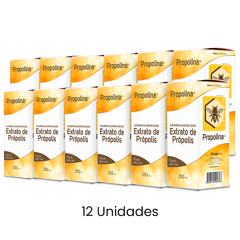 CAIXA 12 UNIDADES PROPOLINA L3 - EXTRATO DE PRÓPOLIS PRONTO PARA USO ...