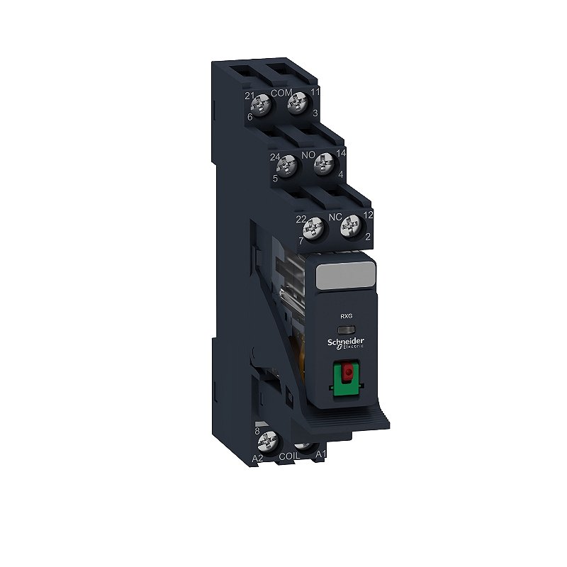 Interface Plug-In Relay Pre-Assembled, 5 A, 2 Co, Lockable Test Button ...