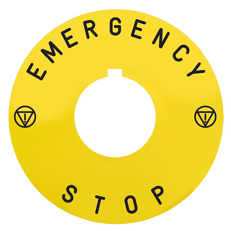 Marked Legend Ø60 For Emergency Stop - Emergency Stop/Logo Iso13850 ...