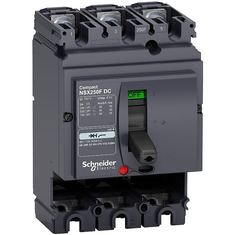Circuit Breaker Basic Frame, Compact Nsx250F Dc, 36 Ka At 750 Vdc, 250 ...