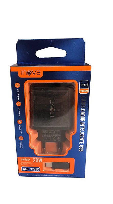 CAR-3278C CARREGADOR TIPO C 20W INOVA - Inova Distribuidora ...