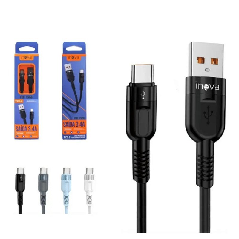 CBO-12456 CABO USB TIPO C 3.4A INOVA - Inova Distribuidora - Acessórios ...