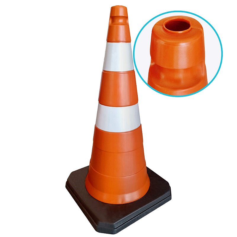Cone PL4060 - SL com base Plástica Preta - Reconnstek