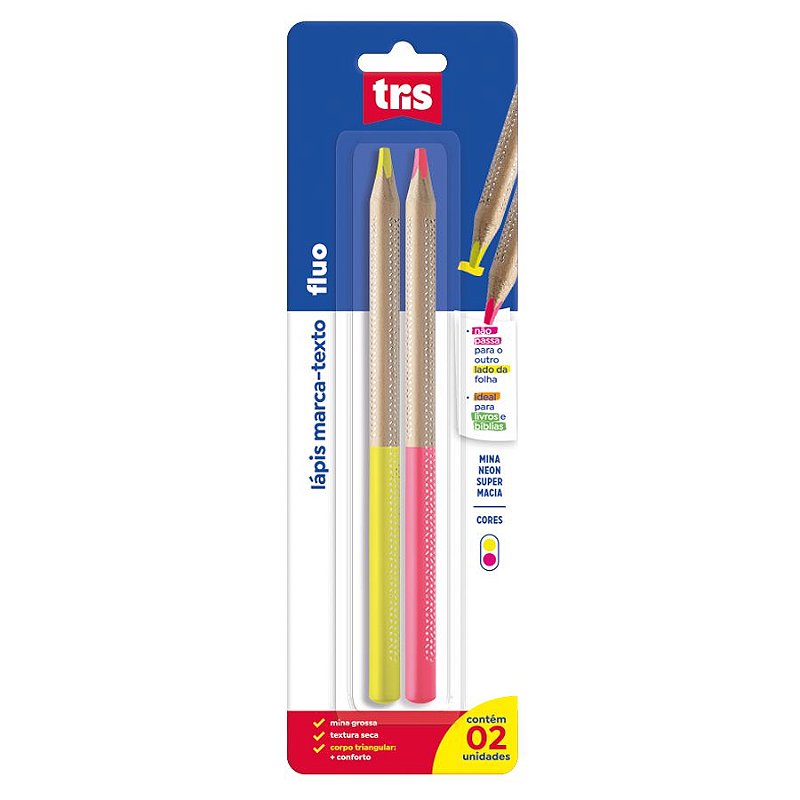 Lápis Marca-Texto - TRiS - FLUO (2UN) - Duck Paper - Papelaria Criativa ...