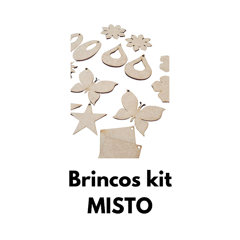 Brinco MDF Kit 10 pares MISTO - Rimar Corte a Laser