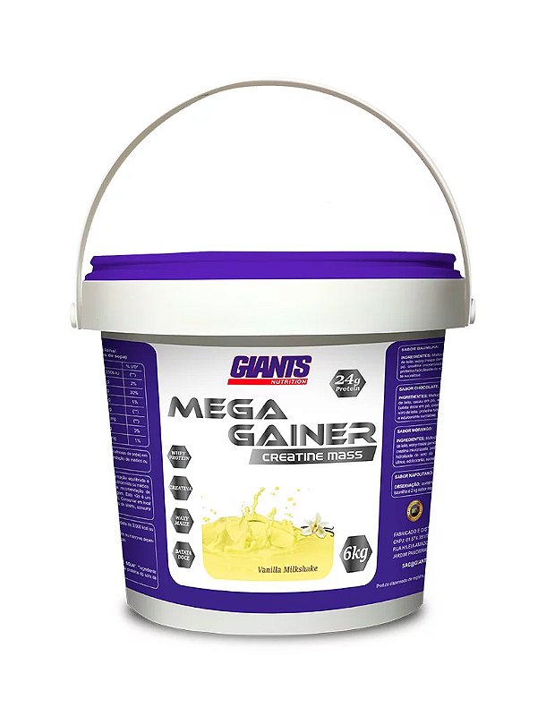 Mega Gainer Creatine Mass Giants Nutrition 6kg (Balde) - Todos os ...
