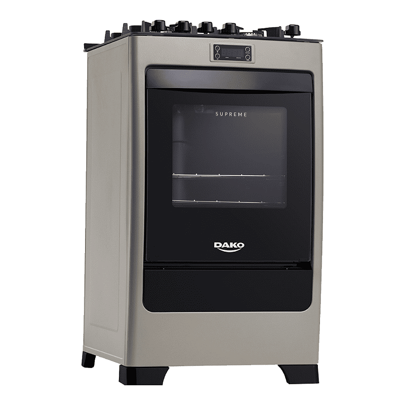 Fogão à Gás Dako Supreme Timer Glass Titan 4 Bocas com Mesa de Vidro ...