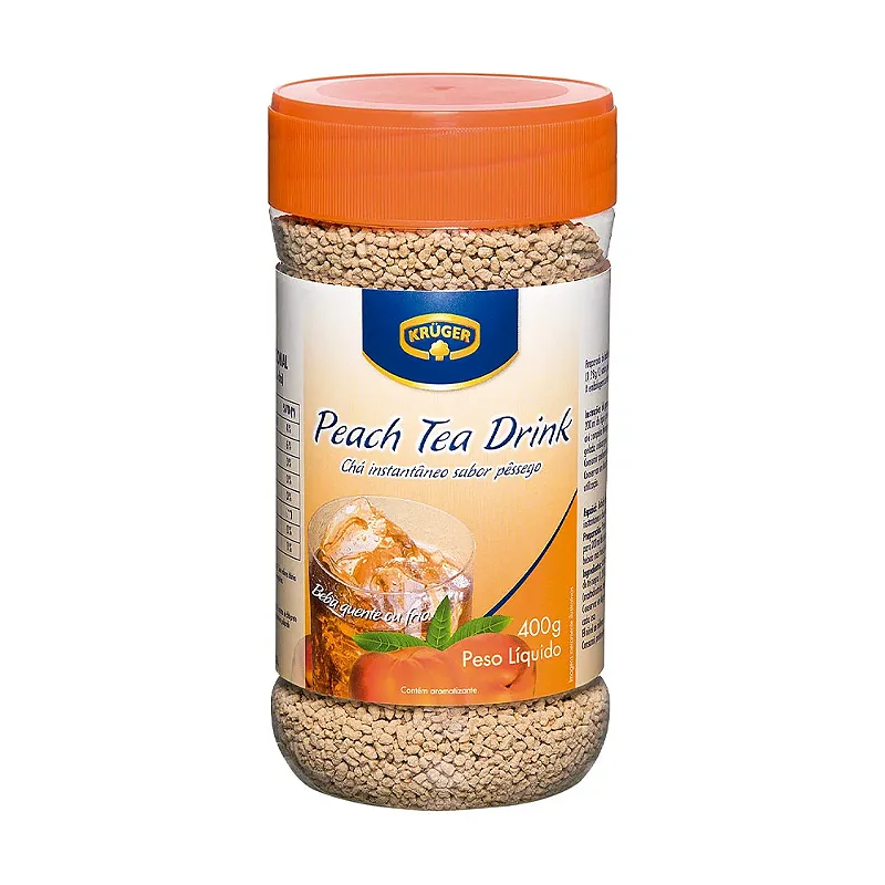 Chá Importado Solúvel Krüger Sabor Pêssego 400g - ju.com.br