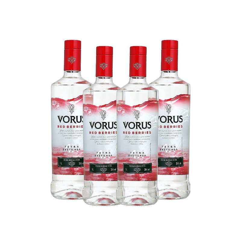 Kit 04 Vodka Vorus Frutas Vermelhas 1L - Vino Adega