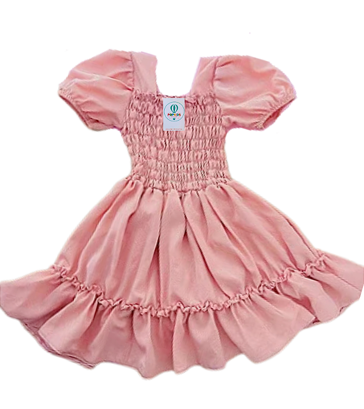 Vestido Crepe Dalila Rosa Tam.1 Ano - PopKids Store Moda Infantil