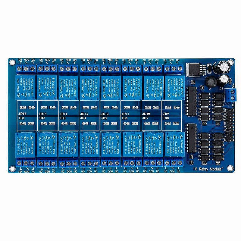 Módulo Relé 16 Canais-12V/10A - Compatível com Arduino - ACEPIC Tecnologia