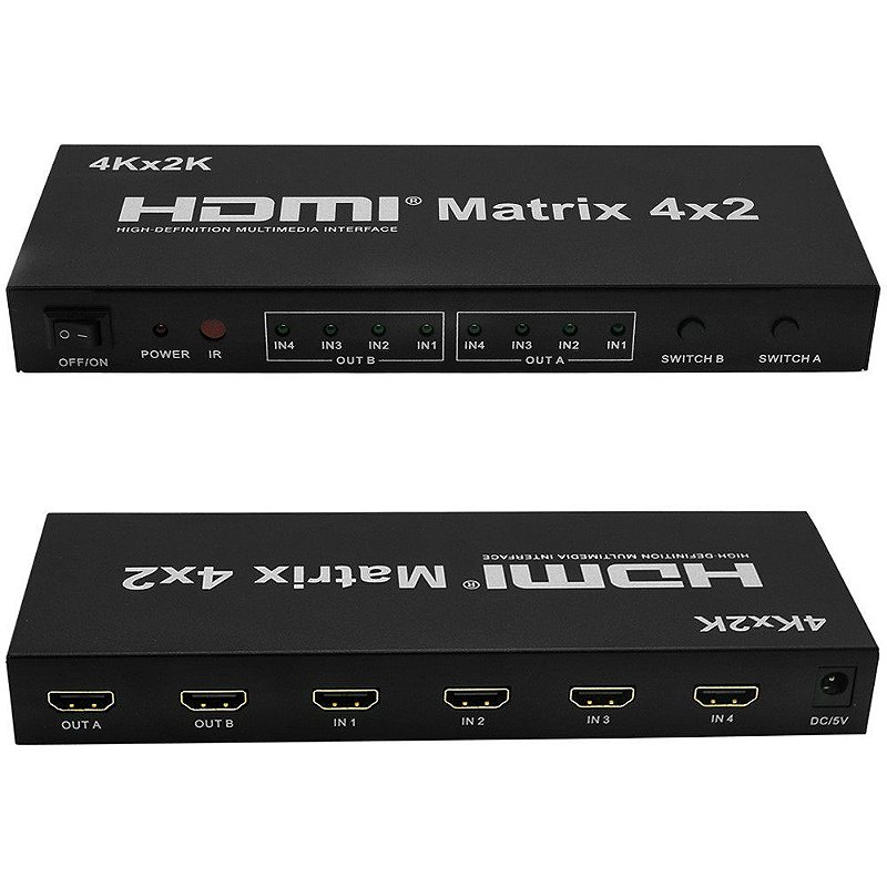Switch matrix HDMI 4x2 1.4b - Conexão sem limites