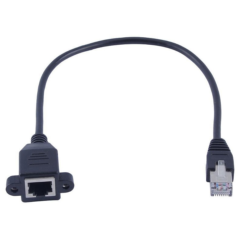 Cabo Extensão Rj 45 macho e fêmea 50cm para painel - Conexão sem limites