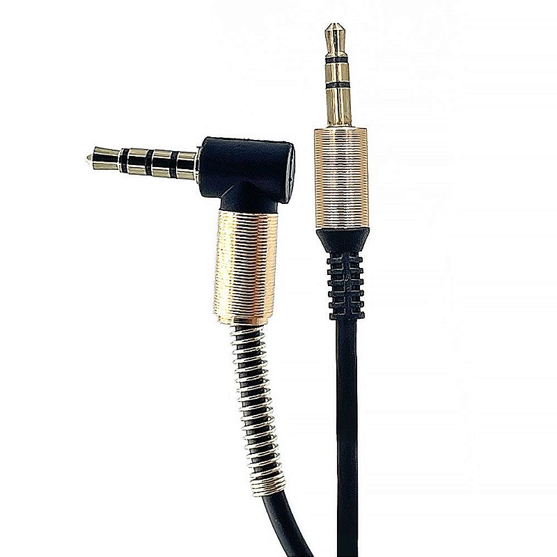 Cabo de Áudio P3 M 90 graus x P2 M Preto - Ion Cabos