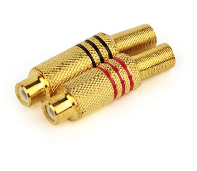Plug Jack Rca Fêmea 6mm Dourado - Ion Cabos
