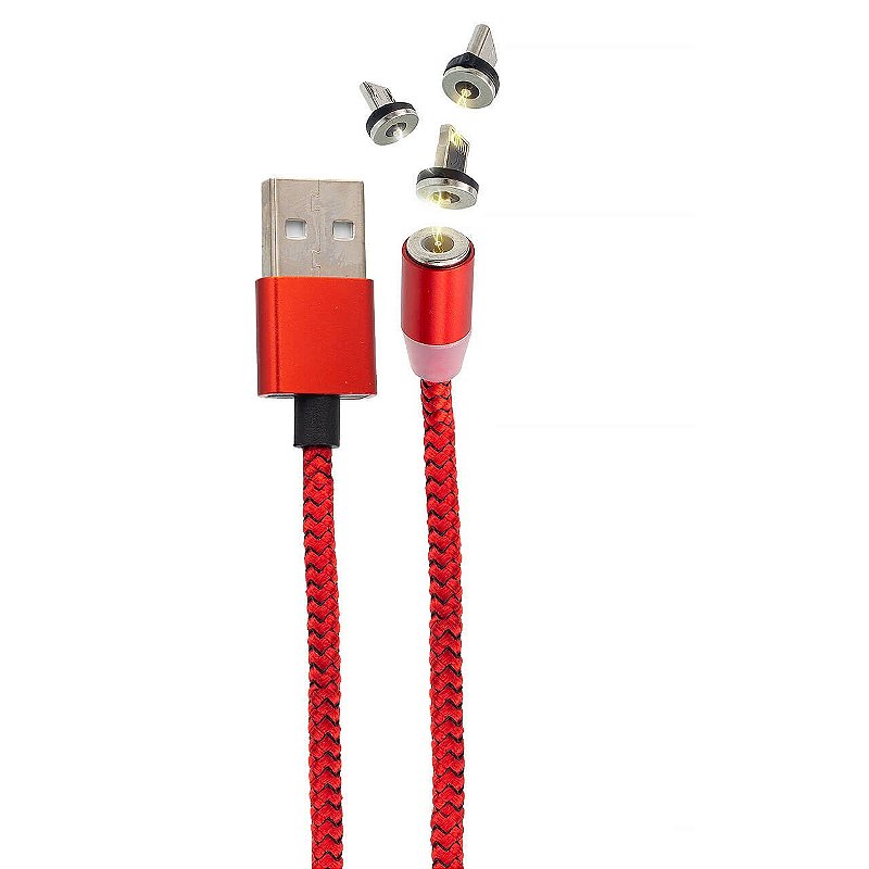 Cabo USB Magnético Lightning, Tipo-C e V8 - Ion Cabos