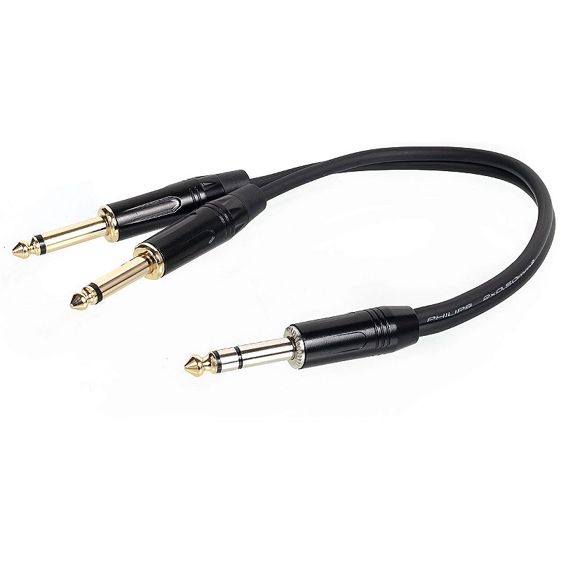 Adaptador P10 Estéreo1 para 2 p10 Mono - 30cm - Ion Cabos