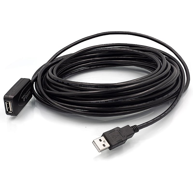 Cabo Extensor USB 2.0 M/F Com Repetidor de Sinal - 15 metros - Ion Cabos