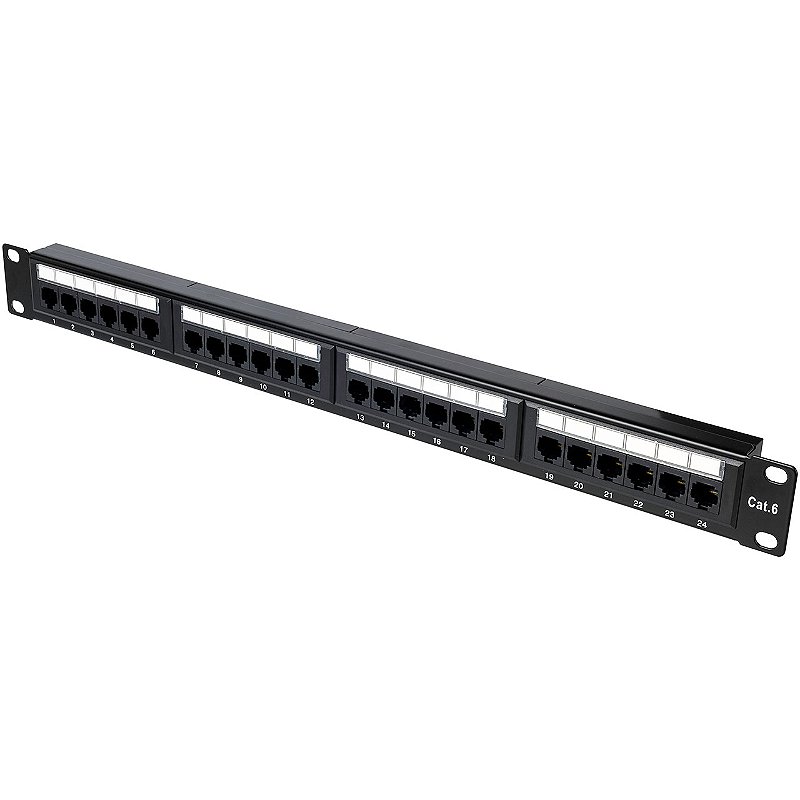 Patch Panel Universal com 24 Portas CAT-6 - Ion Cabos