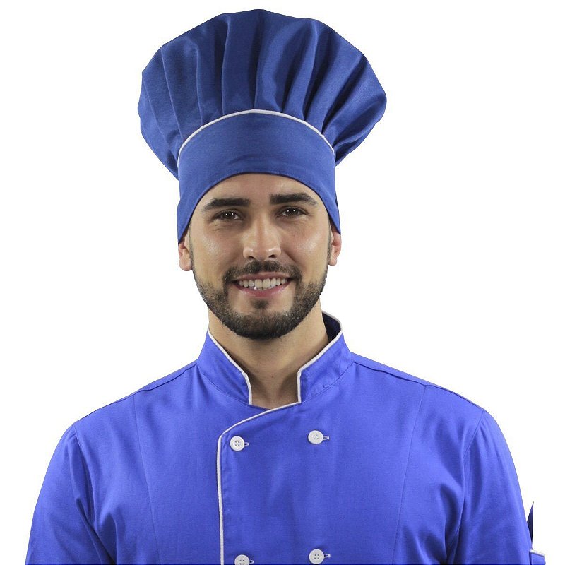 Chapéu Chef Cozinha Azul Elegance Profissional - Dr Chef - DR.CHEF