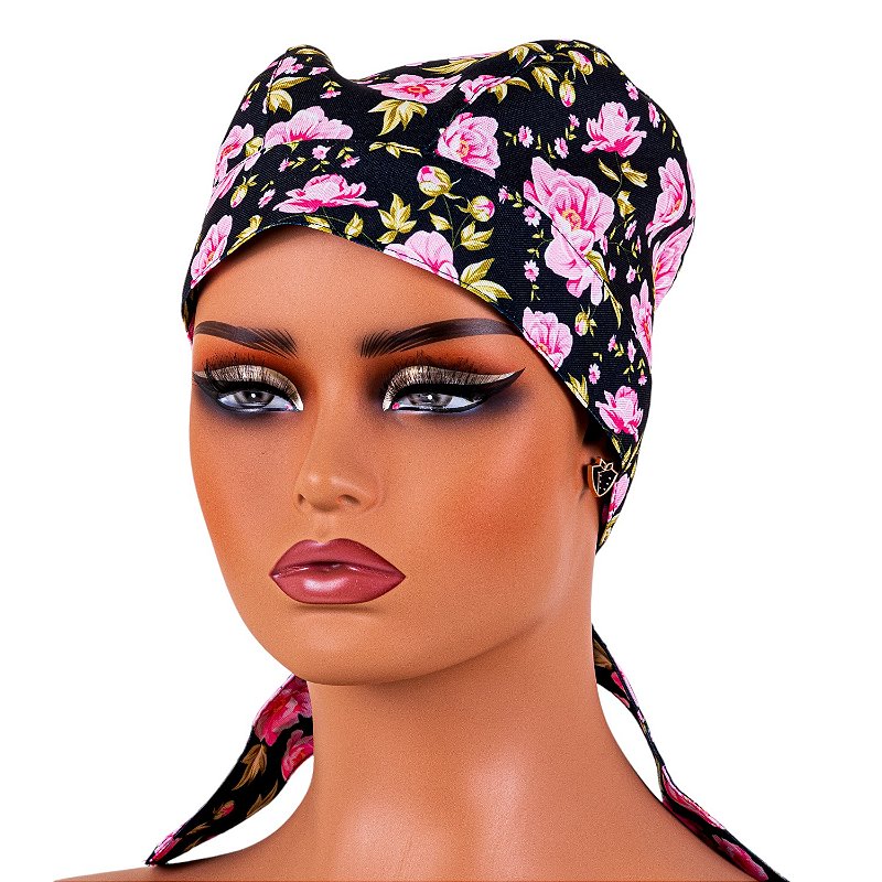 Bandana Chef Cozinha Profissional Floral Rosa Unissex- Dr Chef - DR.CHEF