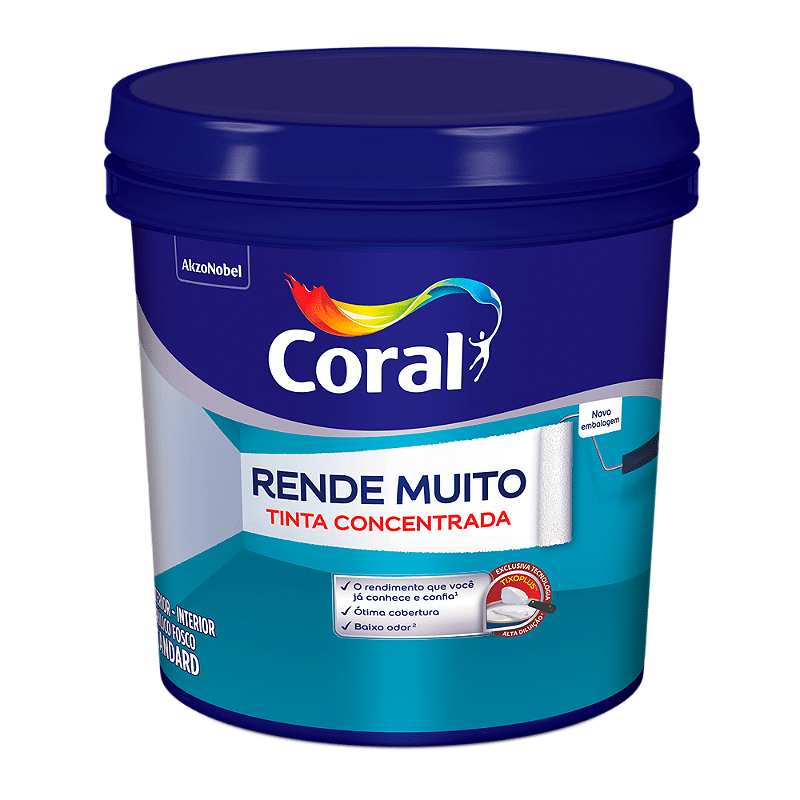 Tinta Acrílica Fosca Coral Rende Muito Branca 20L Exterior/Interior ...