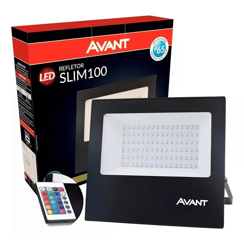 Refletor Avant Led Slim 100W-Rgb Biv - Brama Materiais