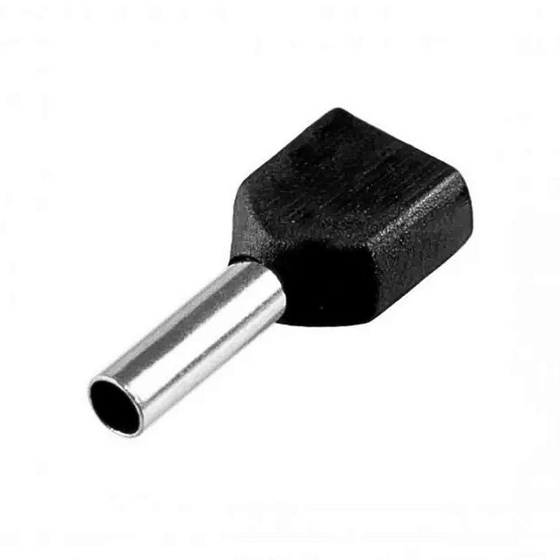 Terminal Pré Isolado Tubular Ilhos Duplo 1,50mm Preto Tcm - Brama Materiais