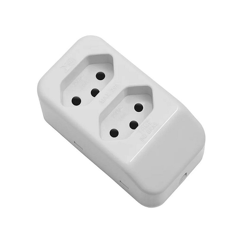 Tomada Múltipla Padrão 2P + T 20A Dupla Cinza 3209 Fame - Brama Casa ...