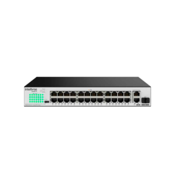 Switch Intelbras 24P S1026F-P PoE + 2P Gigabit + 1 SFP. - Processtec ...