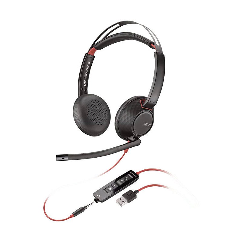Headset Poly Blackwire 5220 Stereo USB-A - 80R97AA - Processtec ...