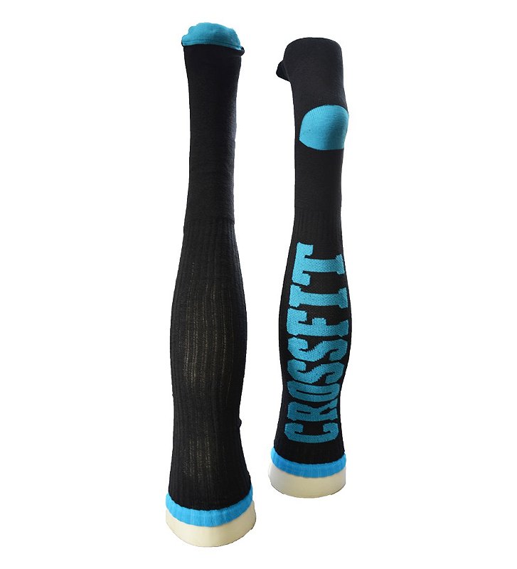 Meia Crossfit preta com detalhes azuis - Meias FSB